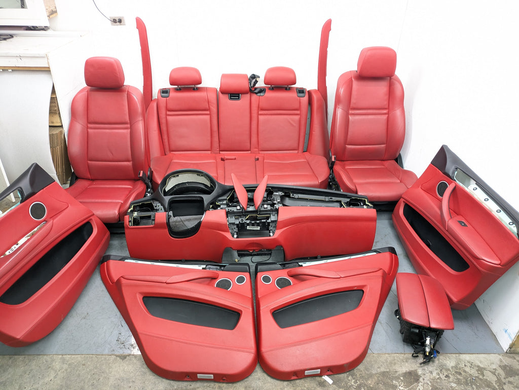 BMW E70 X5 M Merino Red Leather Interior Set Seats With Dashboard ...
