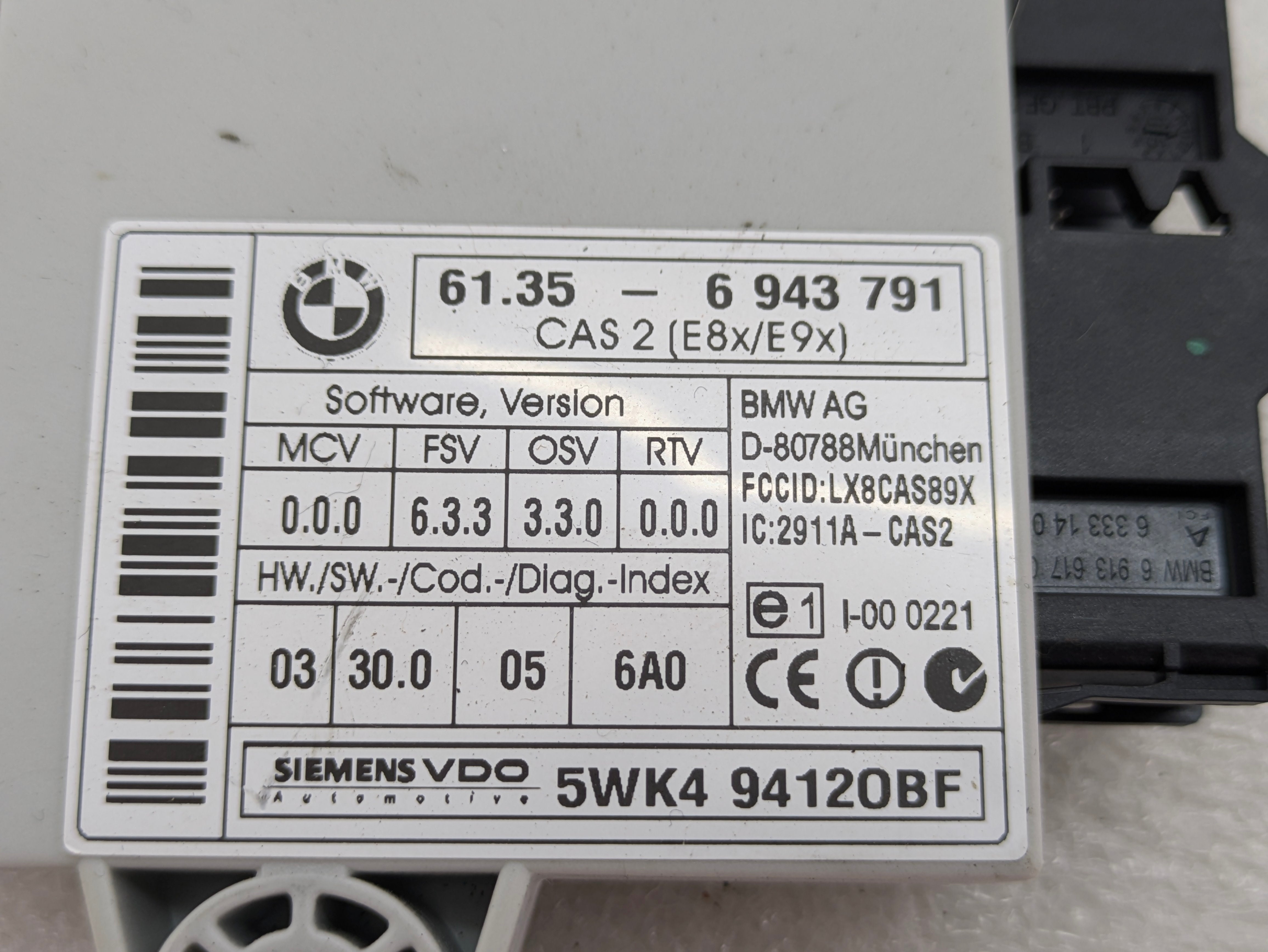 BMW E90 E91 E92 E93 3 Series Comfort Access/Car Access System/CAS2 Con ...